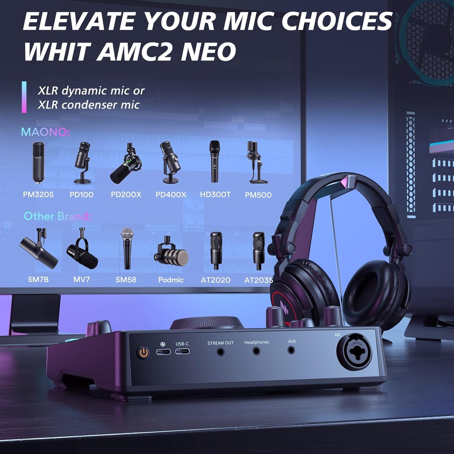 MAONO AMC2 NEO ONE STOP STREAMING AUDIO MIXER & SOUND CARD WITH ...