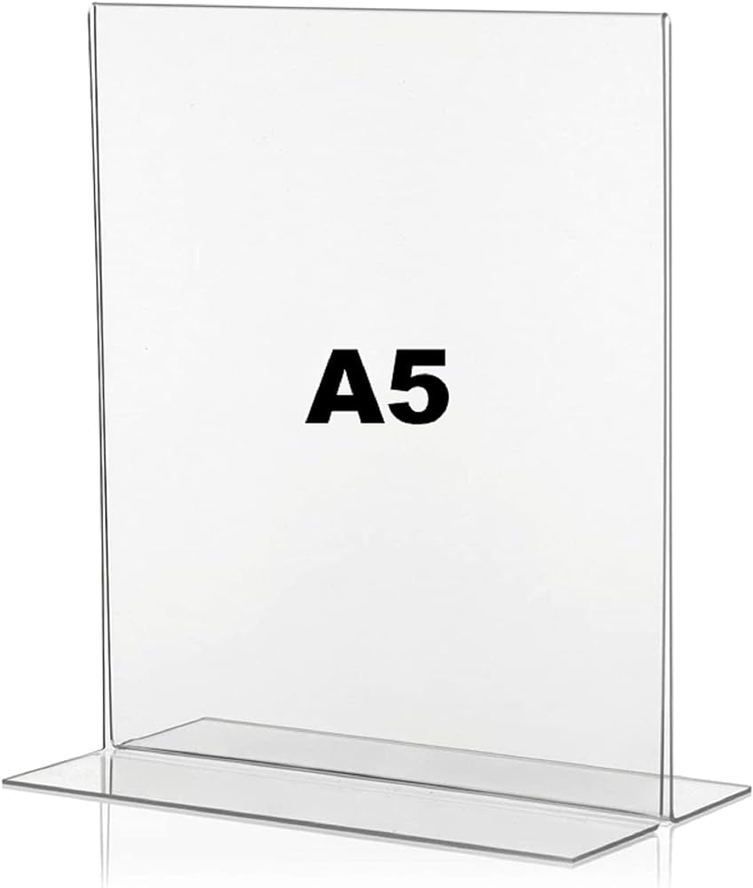 T-SHAPE CARD ACRYLIC STAND A5 & A4 SIZE ( 7011 & 7013 ) | Shopee Malaysia