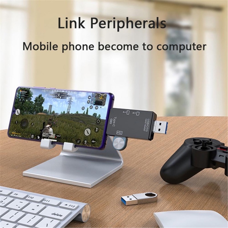 6 In 1 SD Card Reader USB C Card Reader USB 2.0 TF/Mirco SD Smart ...