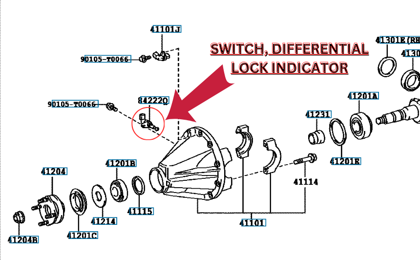 TOYOTA HILUX REVO GUN12 1GD 2GD, FORTUNER 2GD 2TR 4WD Differential Lock ...