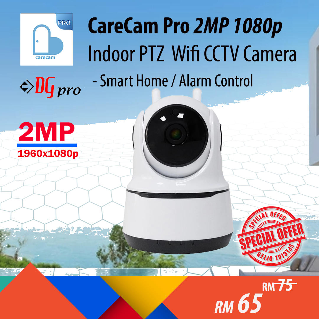 Carecam Pro 2MP 1080p Indoor Dual Light PTZ Auto Tracking Wireless Wifi ...