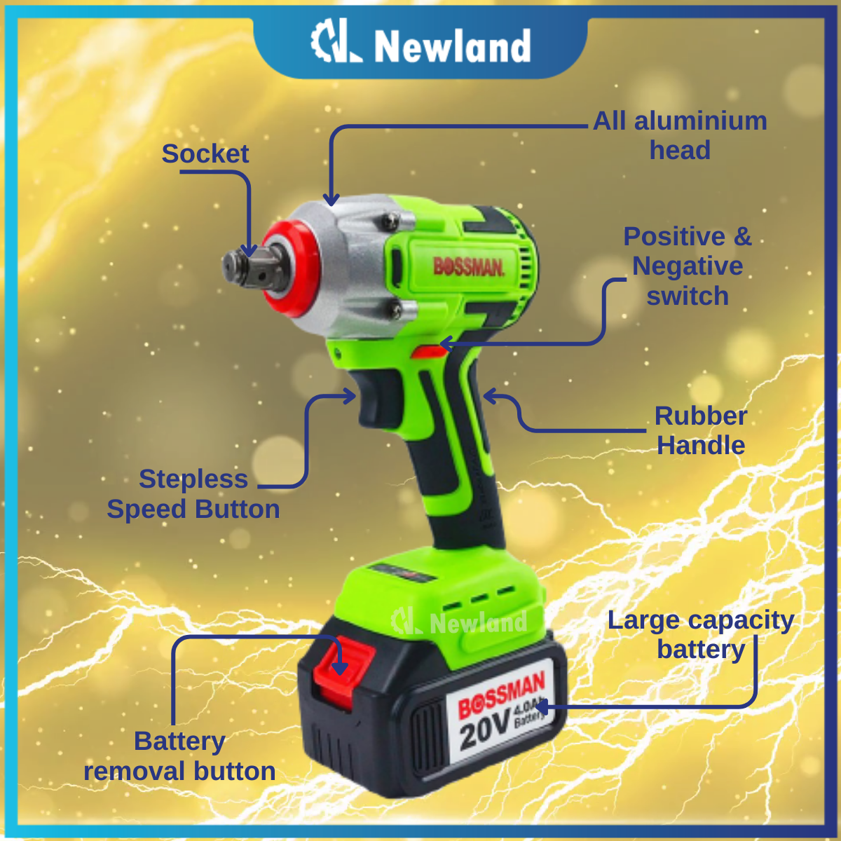 Bossman Impact Wrench / Brushless Motor BIW-919 (300Nm) | Shopee Malaysia