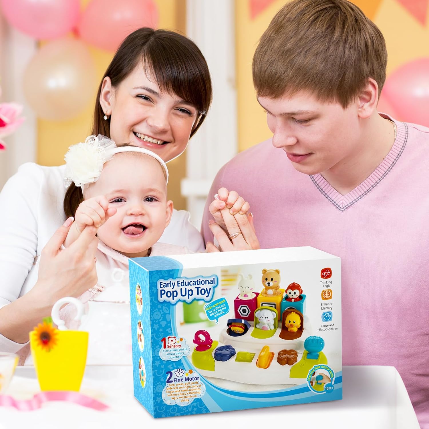 GOODWAY Baby Pop Up Animal Toy Early Learning Development Montessori ...