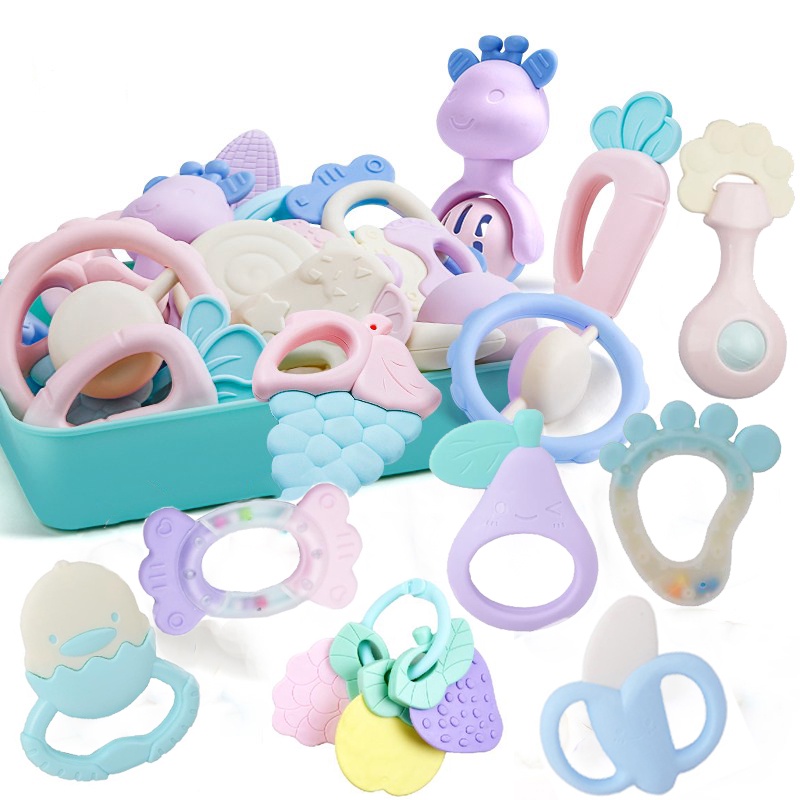 Newborn Baby Teether Toys Early Learning Education Infant Rattle BPA ...