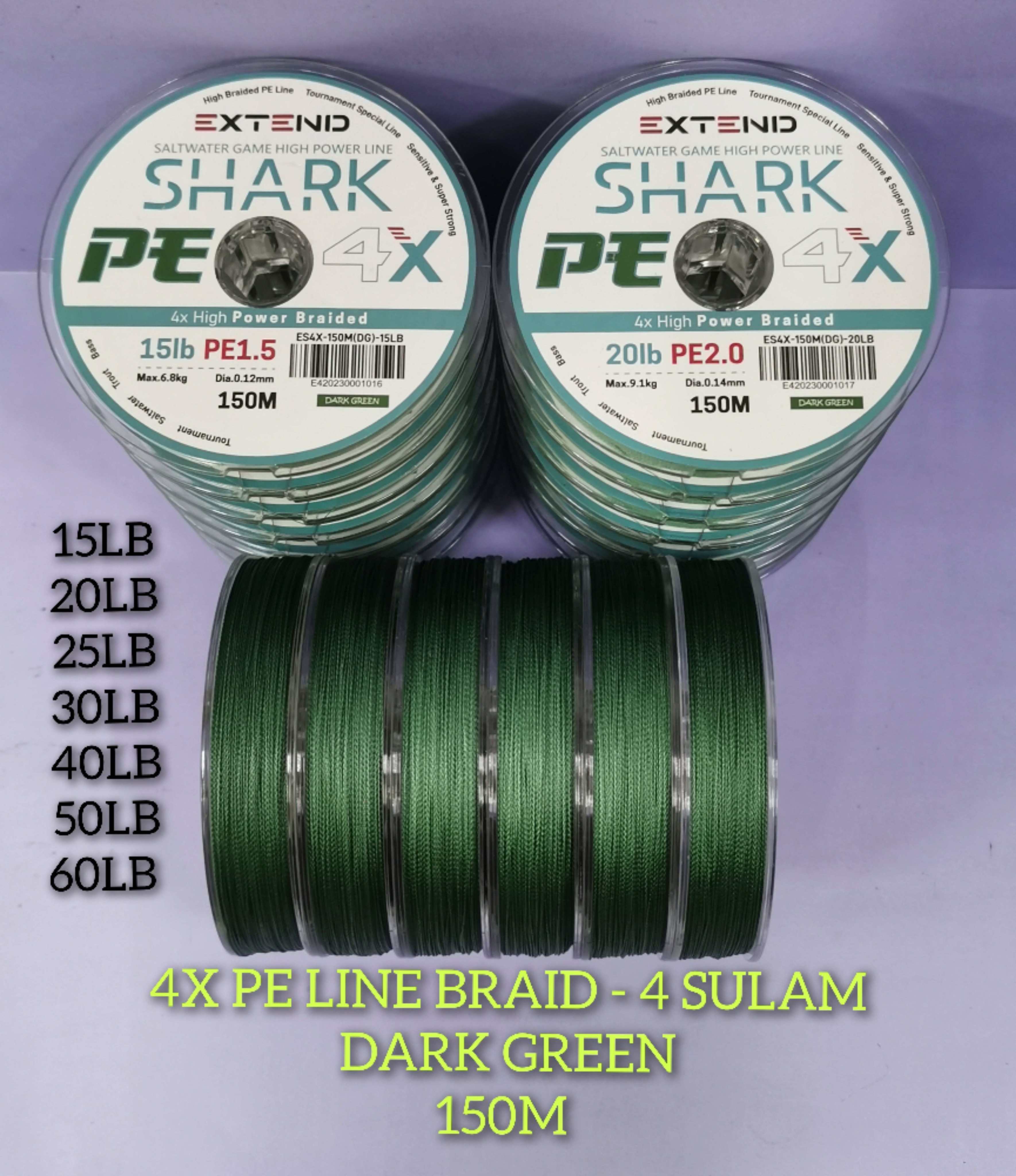 EXTEND SHARK PE LINE 4X & 8X BRAID | Shopee Malaysia
