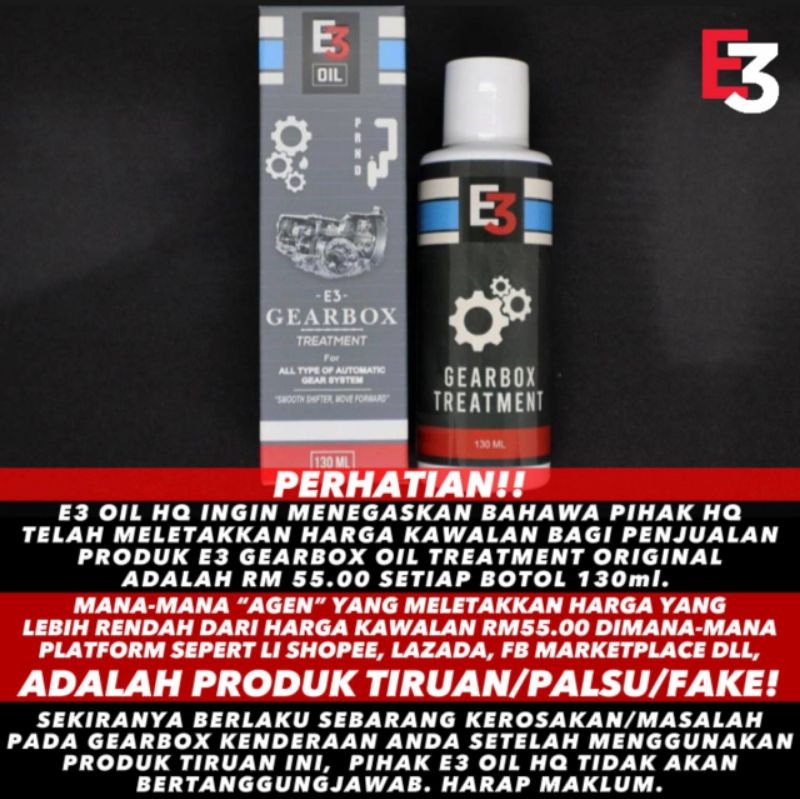 E3 Oil Karmen Gear Treatment JV Auto Lube V6 GearBox Oil Treatment Penyelesaian Masalah GearBox ...