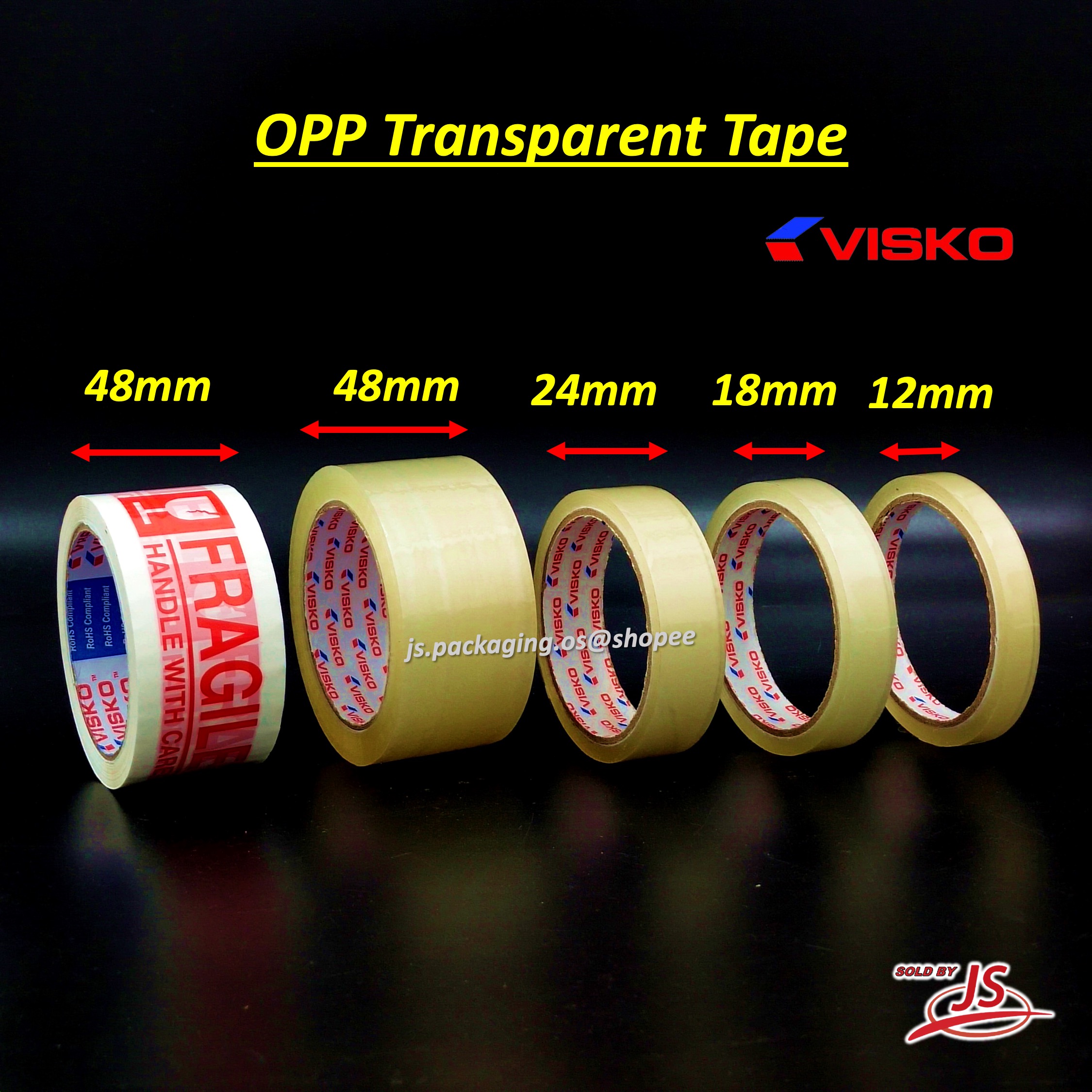 VISKO Opp Tape / Packaging / Transparent / Clear Tape /Tape Fragile ...