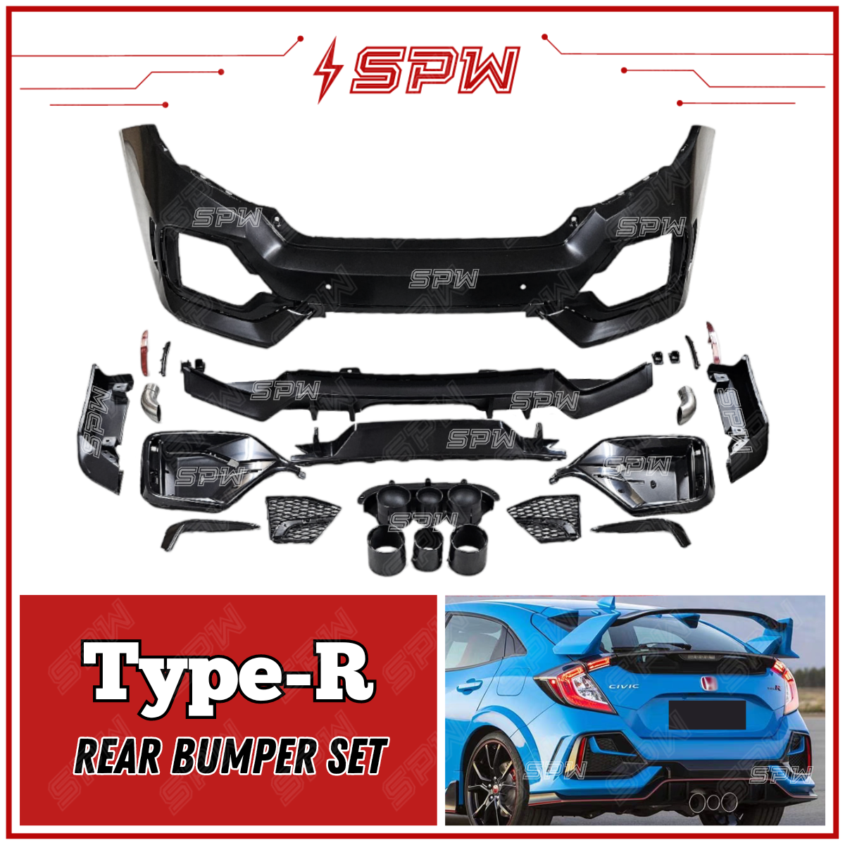 Honda Civic FC (2016-2021) Type-R FK7 FK8 Bodykit Front Bumper Rear ...