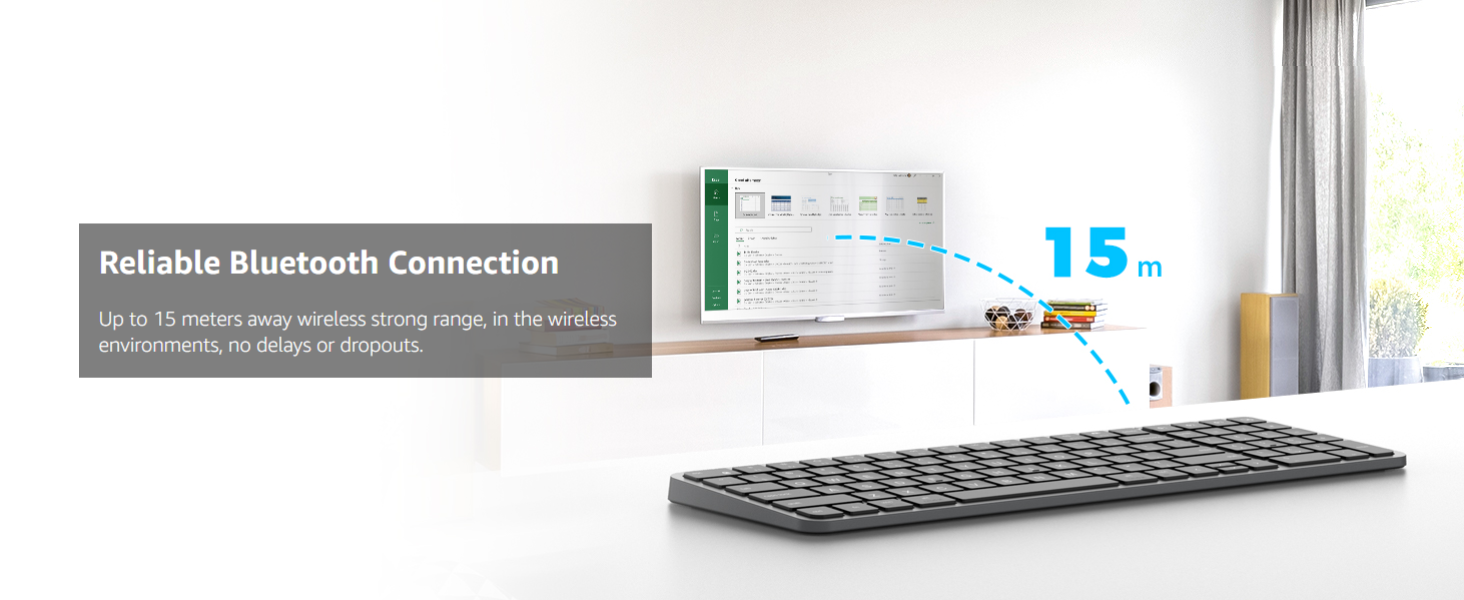 iClever BK20 Bluetooth Keyboard, Wireless Keyboard with Numeric Keypad, Multi-Device ...