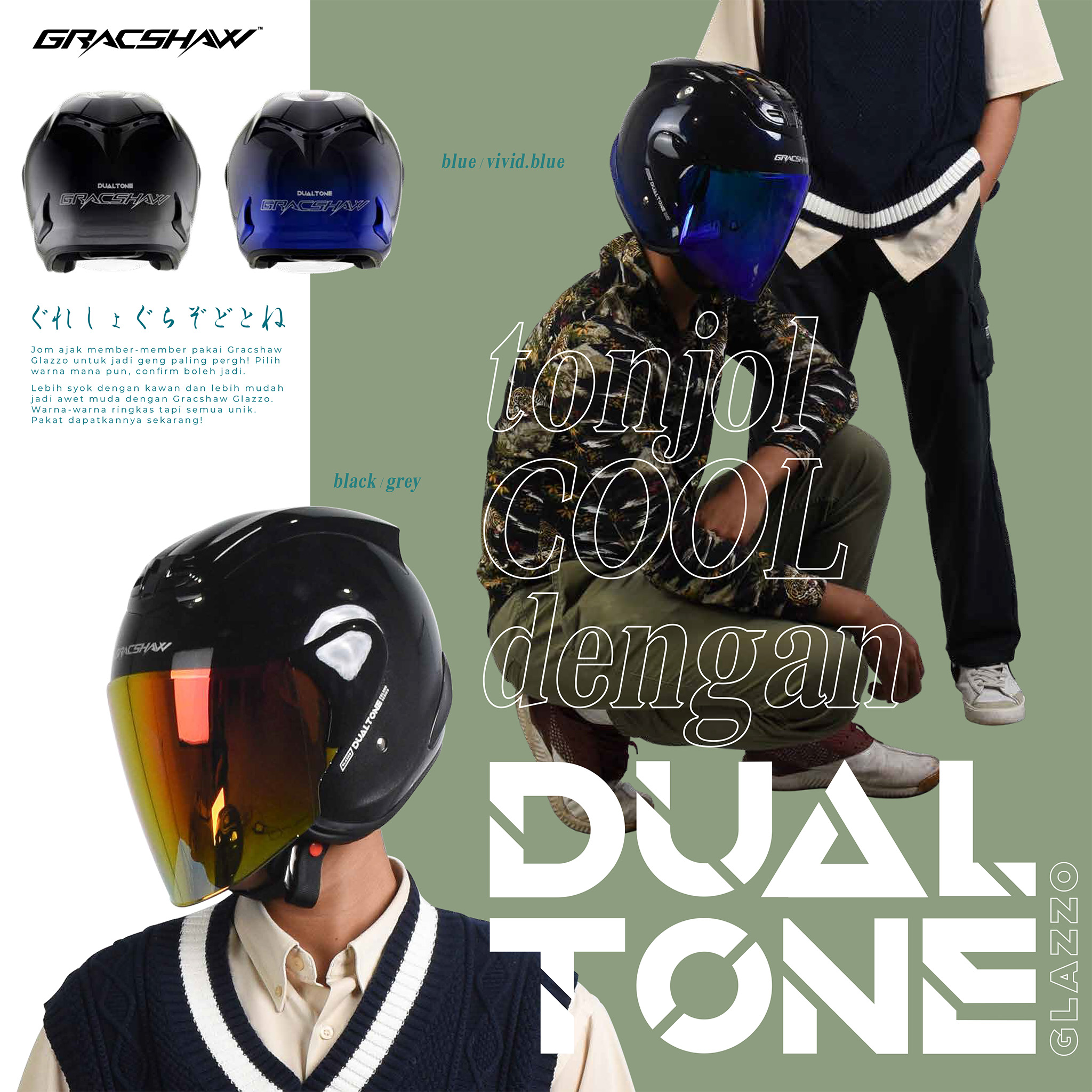 Gracshaw G919i Glazzo Dualtone Helmet New Launching Feb 2023 Two Tone ...