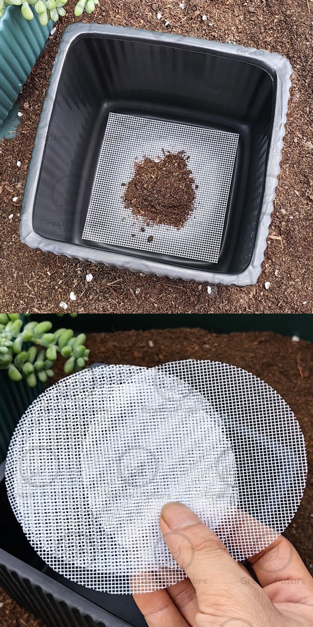 Flower Pot Mat, Gardening Flower Pot Hole Mesh Mat Pad Plant Potting ...