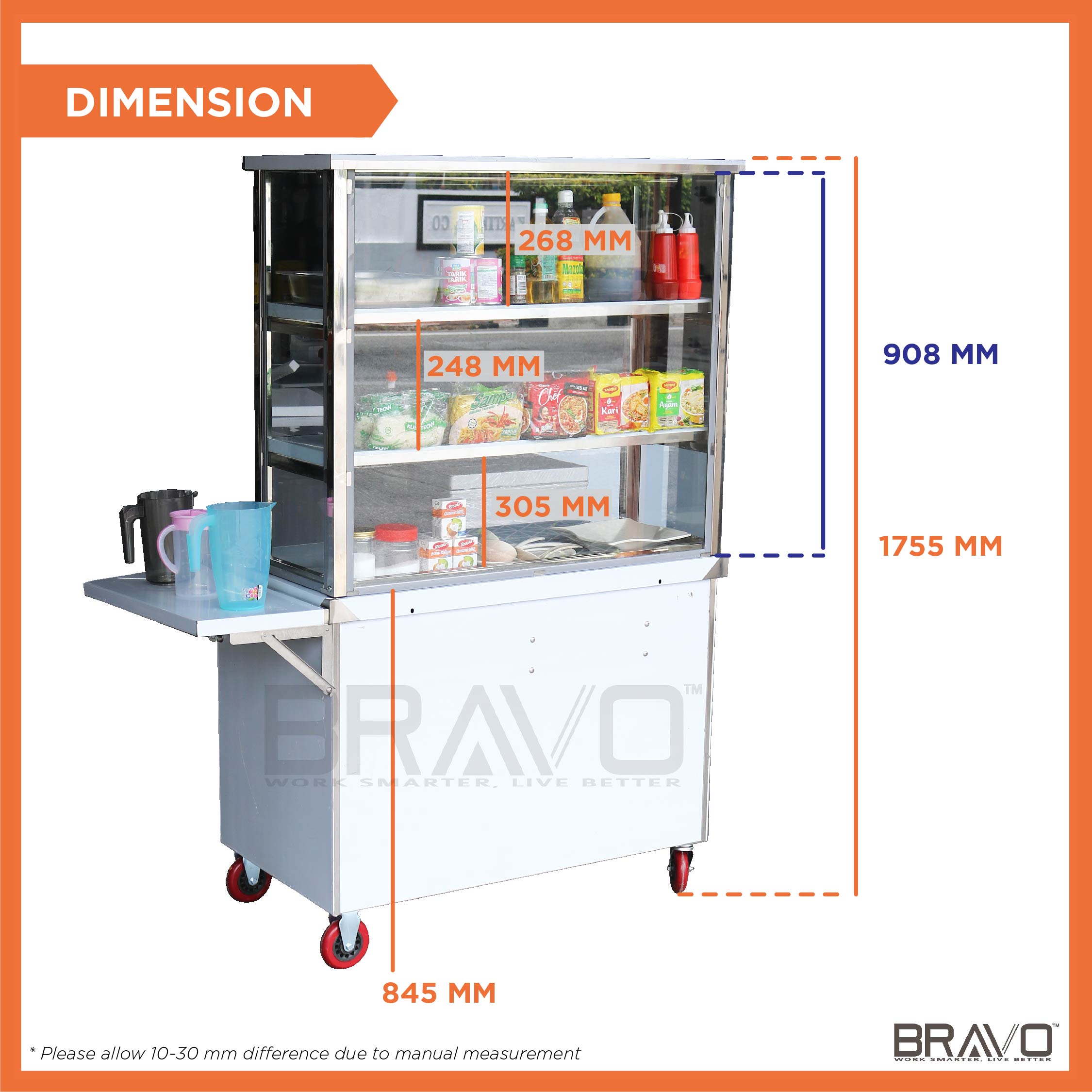 Bravo 2 in 1 Stainless Steel Mee Stall Chicken Stall Prawn Mee Stall ...