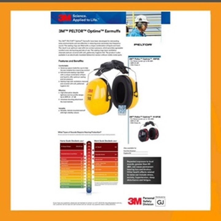 3M H510A PELTOR OPTIME SAFETY EARMUFF EAR MUFFLE EAR PROTECTOR 27DB ...