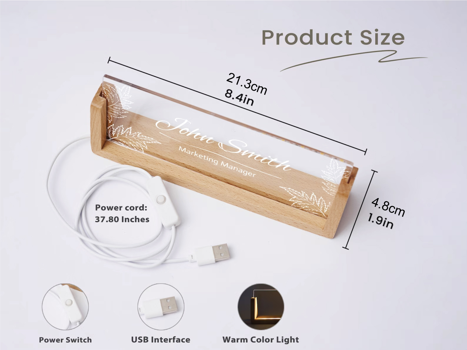 Customize Desk Name Display Tanda Nama Meja LED Papan Nama Cikgu Desk ...