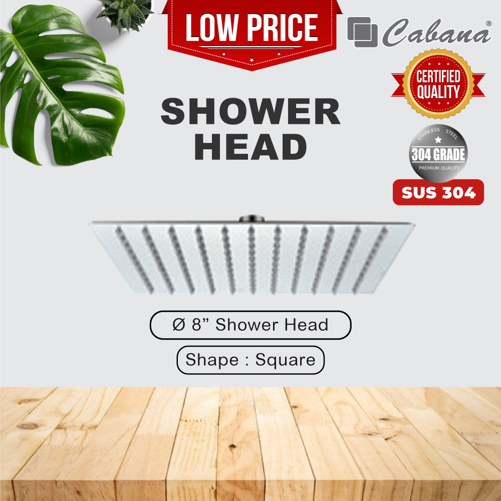Cabana Shower Head Stainless Steel Matt Single Function High Pressure ...