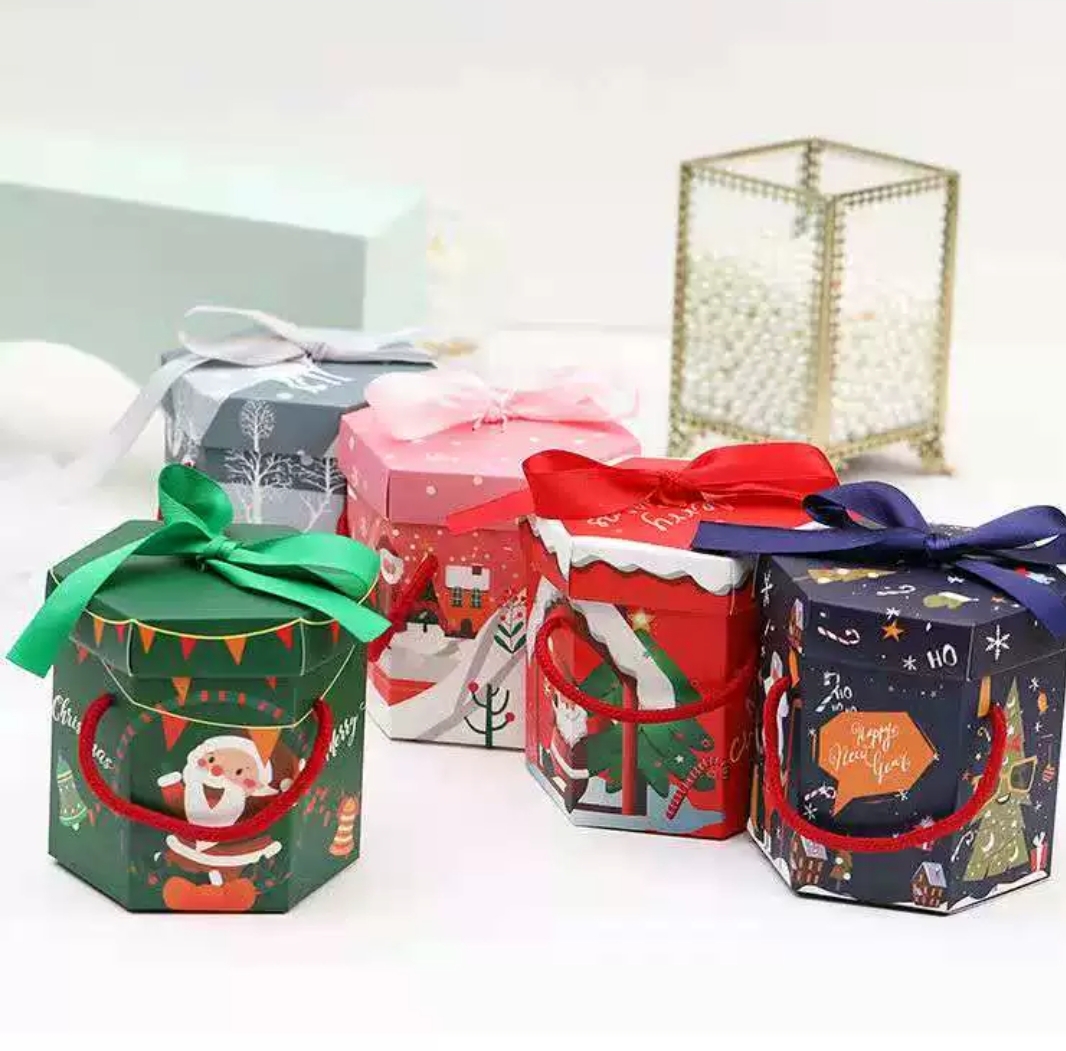 Hexagonal Christmas Apple Box Creative Children's Gift Handheld Gift ...