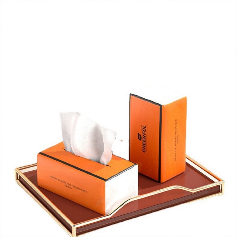 【90pulls*4ply/pack】Cheerful Orange Tissue Paper Premium Facial Tissue ...