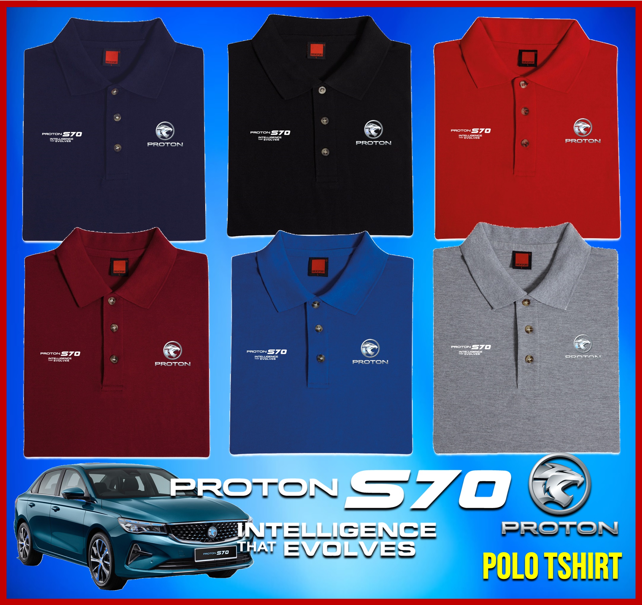 PROTON S70 NEW MOTORSPORT S70 X90 POLO TSHIRT | X70 | X50 | SAGA ...