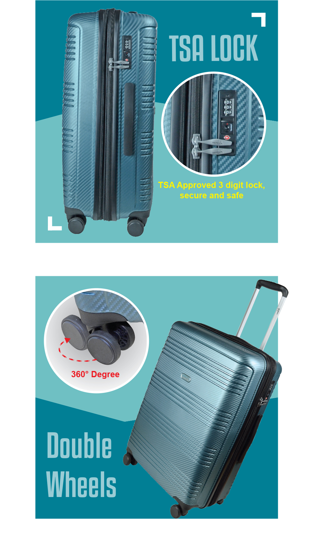 Condotti Unbreakable Shell Luggage ( C-7022 ) Beg Bagasi | Shopee Malaysia