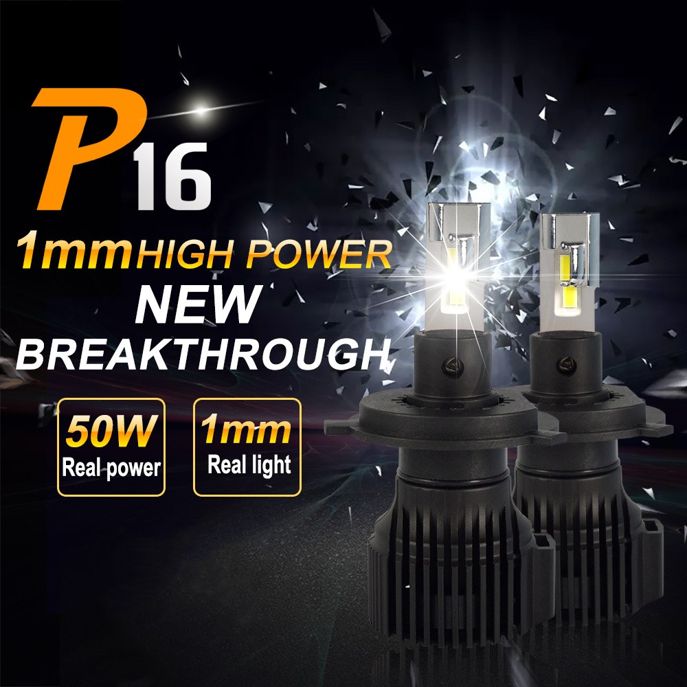TDCU Super Bright Canbus 2 Pcs P16 Led Car Headlight 6000K 4500K H4 H7 ...