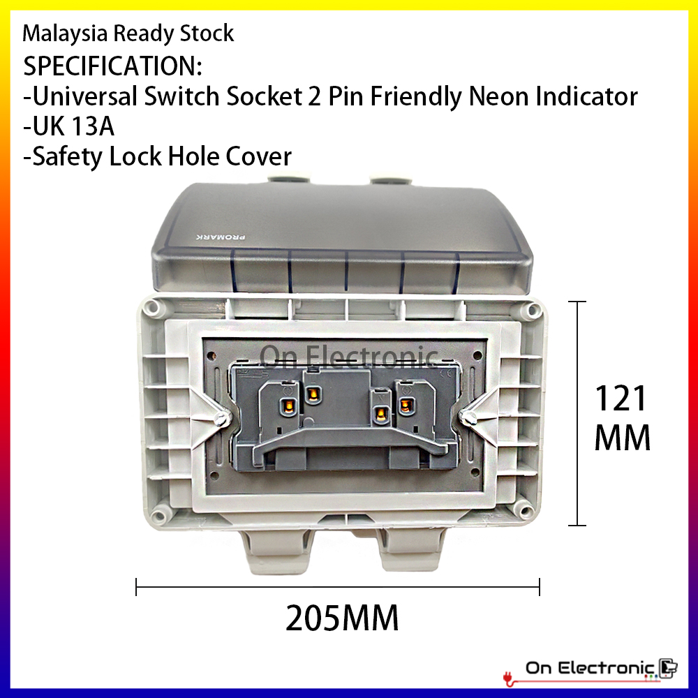 2 Way/Gang Waterproof Garden Universal Multi Switch Socket HEAVY DUTY ...