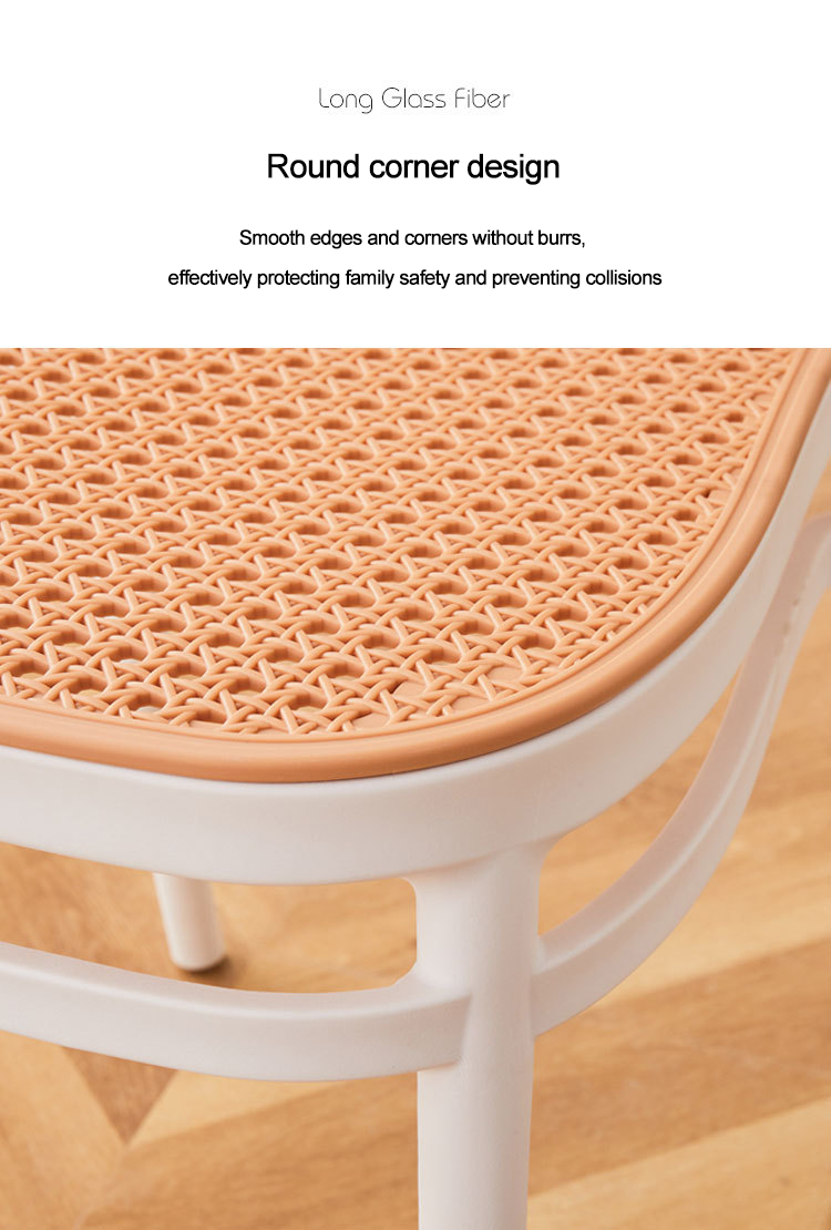 Dining Chair Home Plastic Rattan Chair Backrest Stackable Desk Stool ...