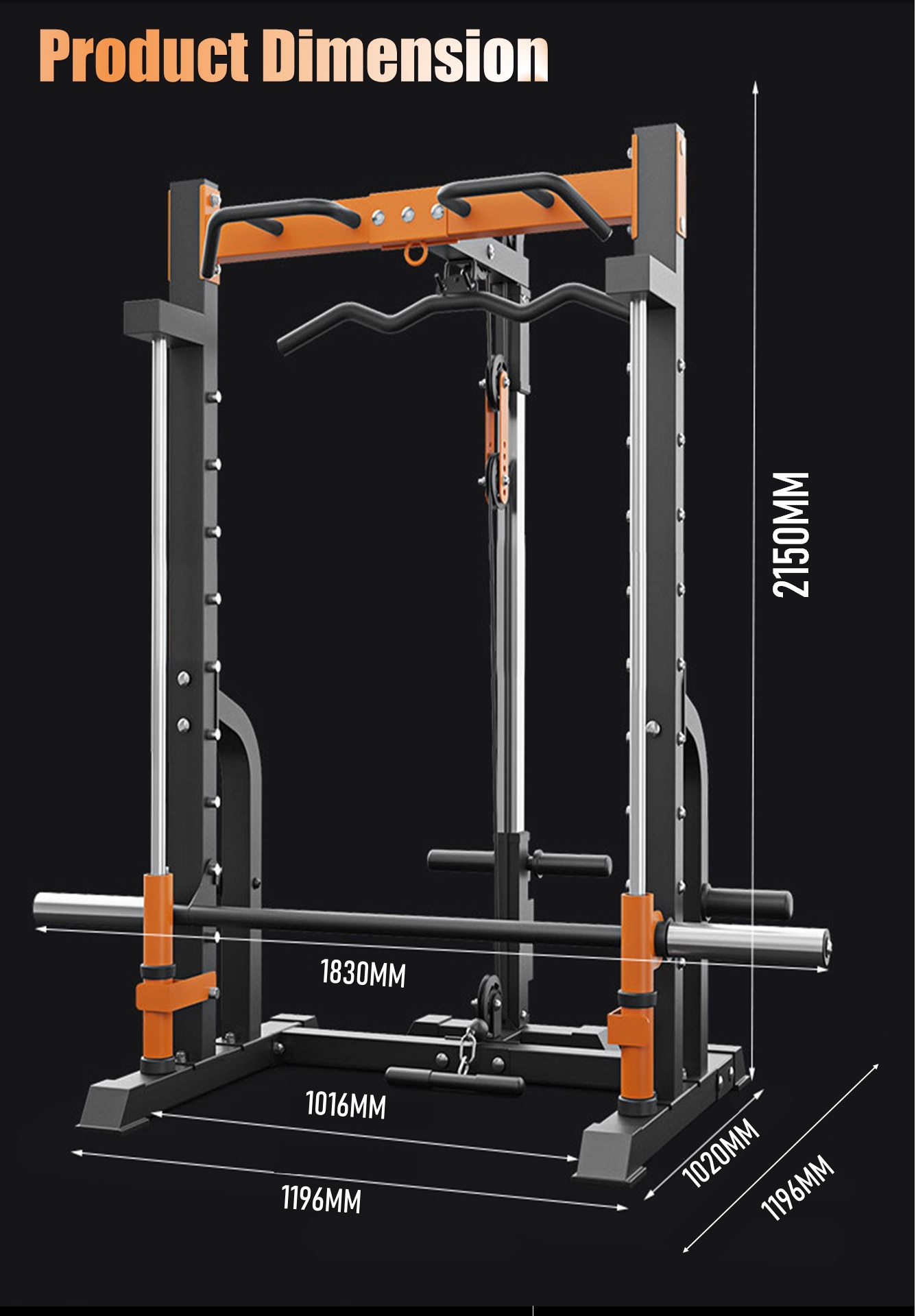 ADSports K8 Smith Machine Gym Trainer Power Cage Max Load 700KG ...