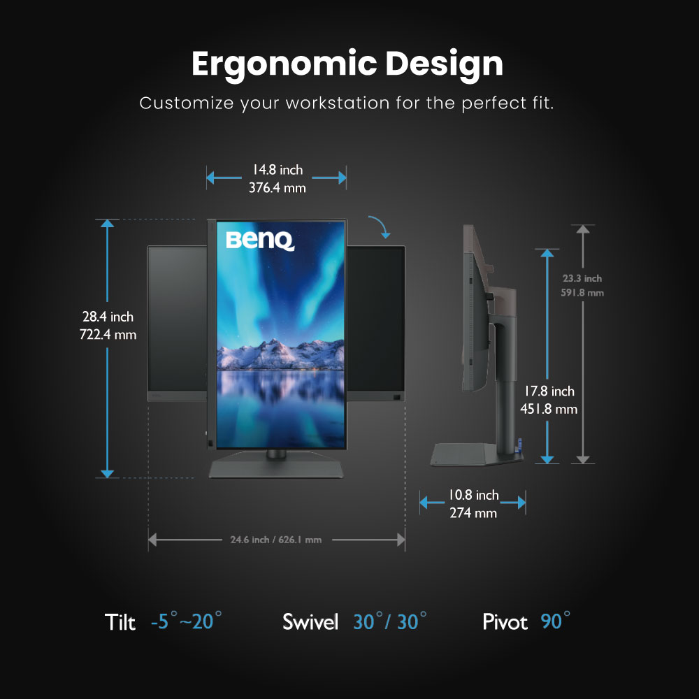 BenQ SW272U | USB Type-C Photographer Monitor (27" 4K Adobe RGB/90W ...