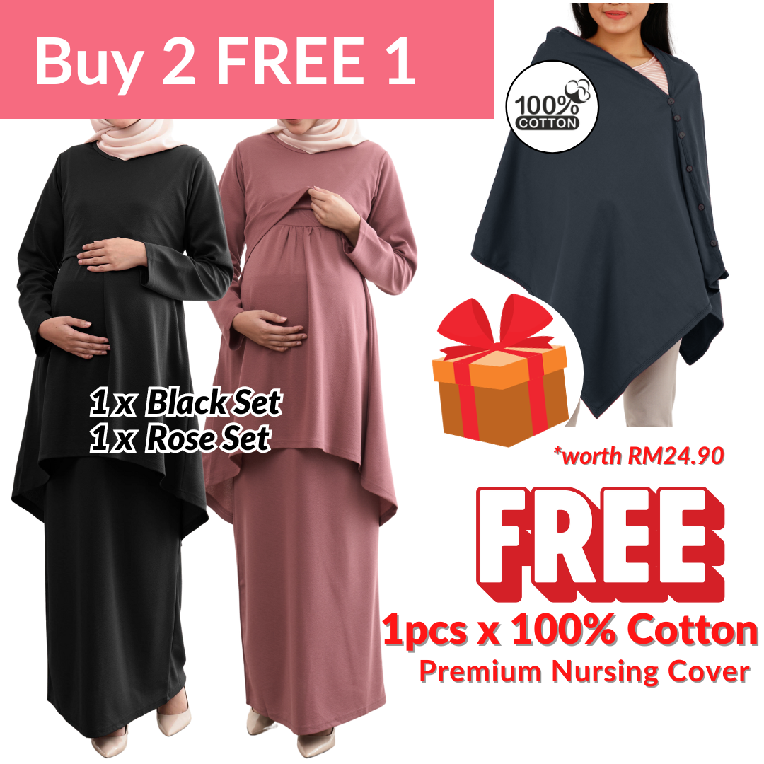 SummerGlitz Maternity & Nursing Set Raya Hi-Lo Extra Long Pocket ...