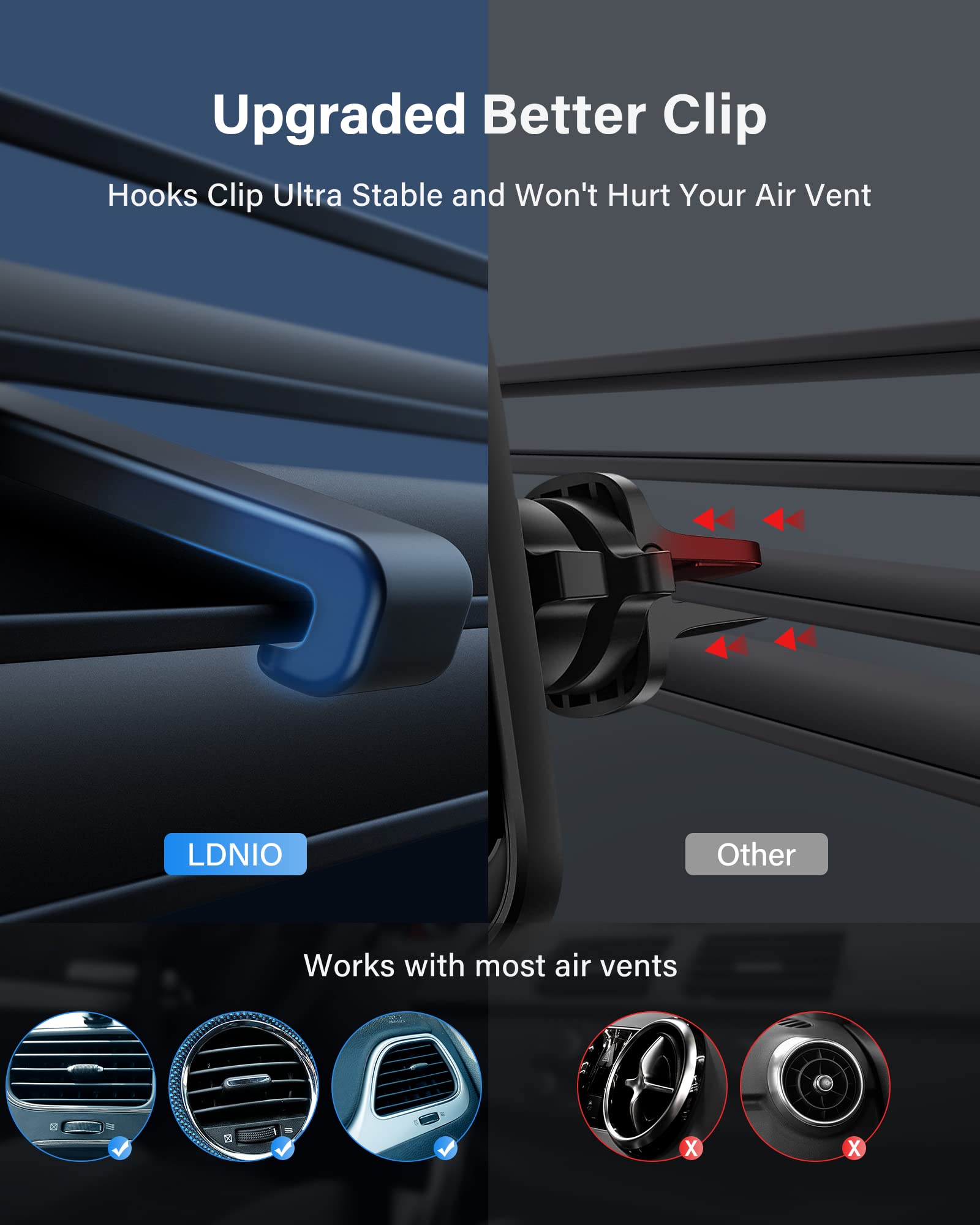 LDNIO Magnetic Car Holder MA22 Strong Magnet Suction Air vent Phone ...