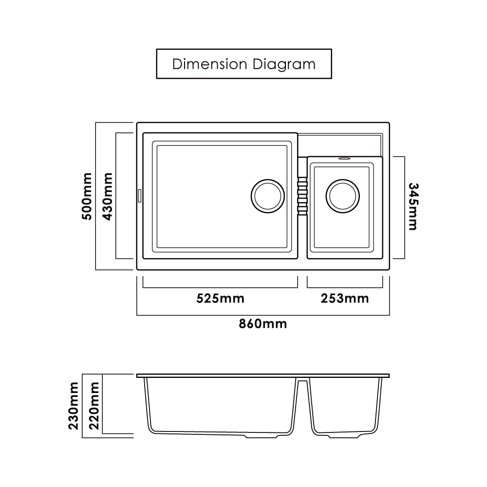 (FREE Shipping) KitchenZ Tora/Hautern Granite Sink Granitech Series ...