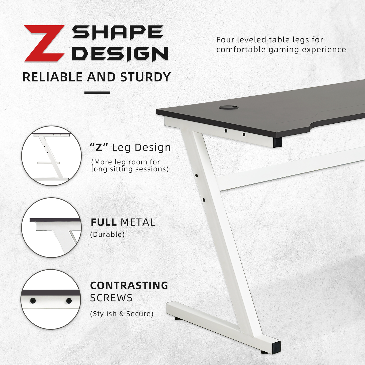 KitchenZ Melamine Gaming Table Gaming Desk Study Table Working Table ...