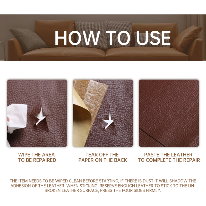 PU Leather Repair Self-Adhesive Patch 200CM Leather Sofa Sticker Sofa ...