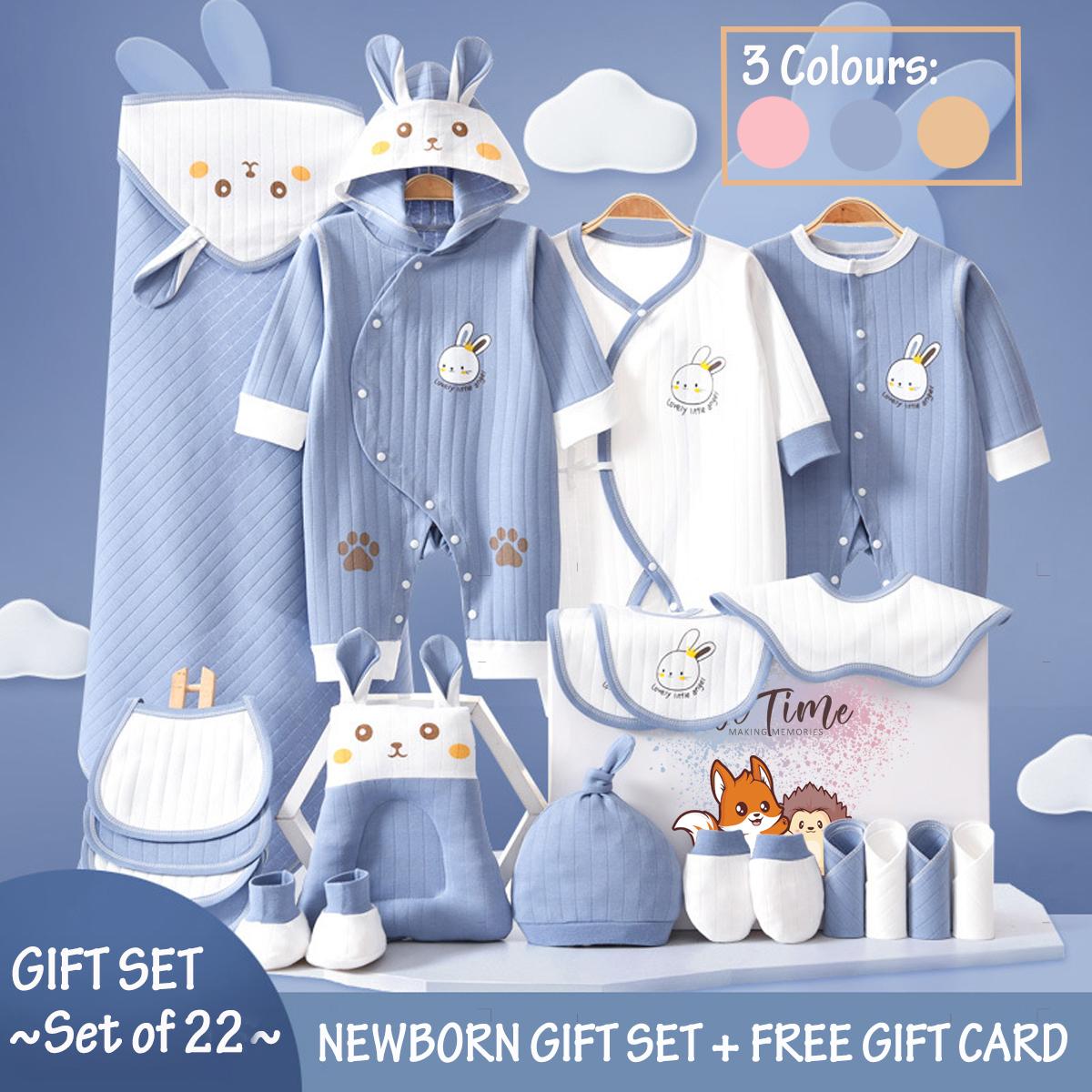20/22 Pcs Newborn Baby Premium Gift Set Box 100% Cotton Clothes for 100 ...