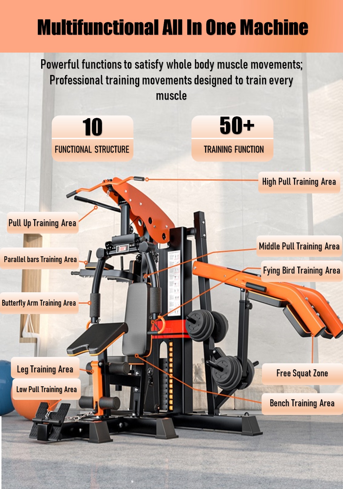 ADSports 630 Multifunctional Comprehensive Commercial Machine Home Gym ...
