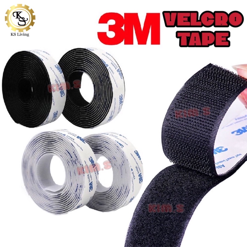 Kim.S [ 1 Meter ] Velcro Tape Self 3M Adhesive Hook & Loop Fastener Mosquito Net With 3M Velcro ...