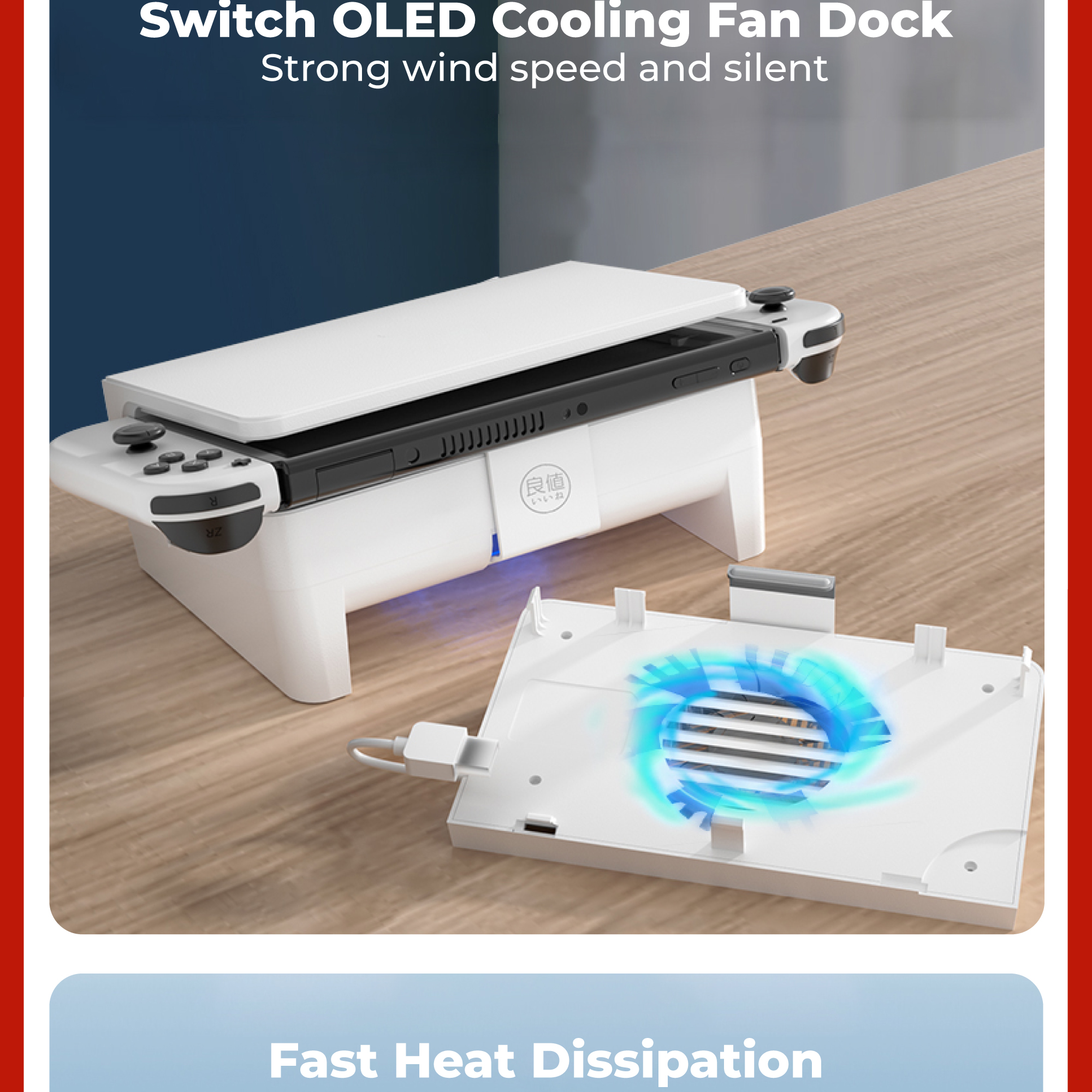 IINE 良值 Switch OLED Cooling Fang Two High Speed Cooler Horizonal Stand ...