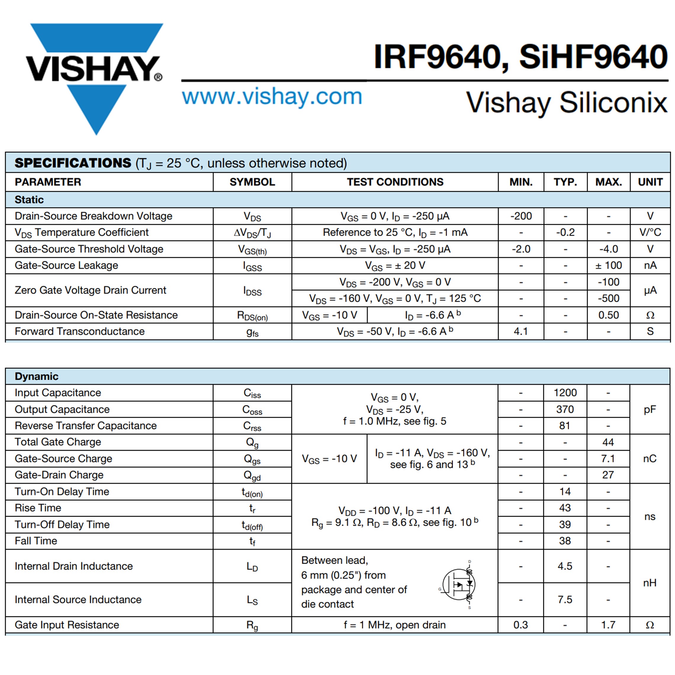 Original IRF9640 IRF9640PBF P-Channel MOSFET 200V 11A TO-220 IRF 9640 ...