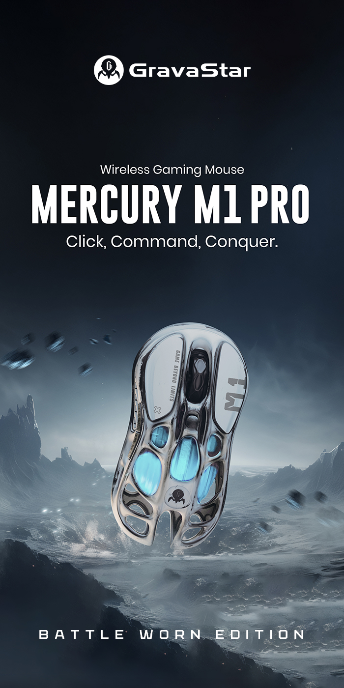 GravaStar Mercury M1 Pro Battle Worn Wireless Gaming Mouse MICE 4K ...