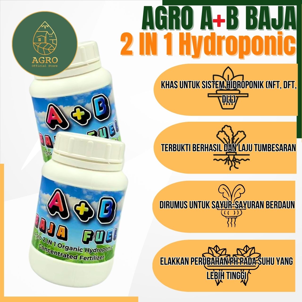 Baja AB BOOSTER Hidroponik Tanah Fertigasi FertilizerFertigasi ...
