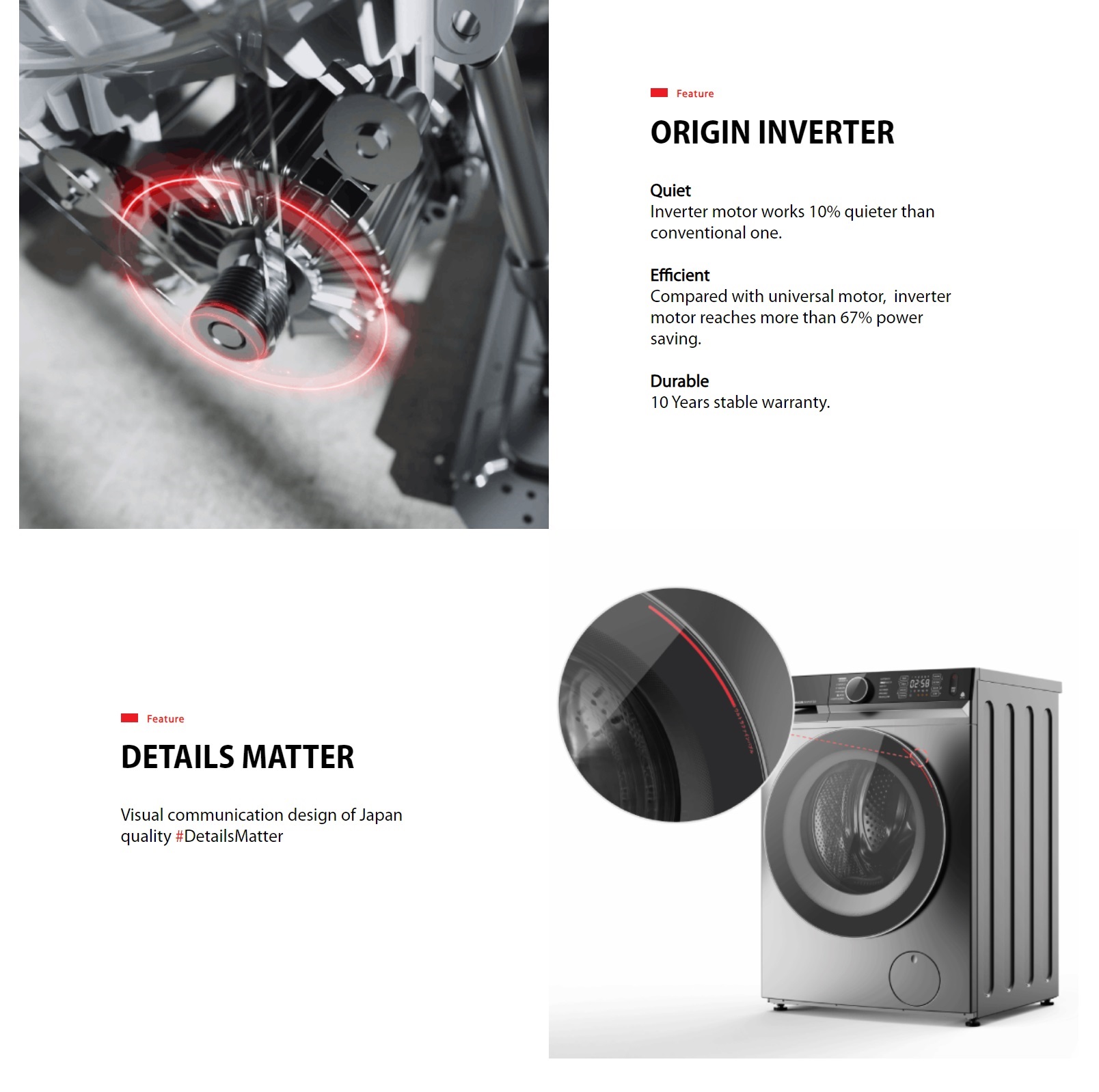 Toshiba Front Load Washing Machine Inverter 9.5KG With Steam Wash Washer Mesin Basuh 洗衣机 洗衣機 TW ...