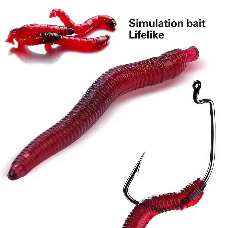 Simulation Earthworm Worms Artificial Fishing Lure Tackle (50 / 100Pcs ...