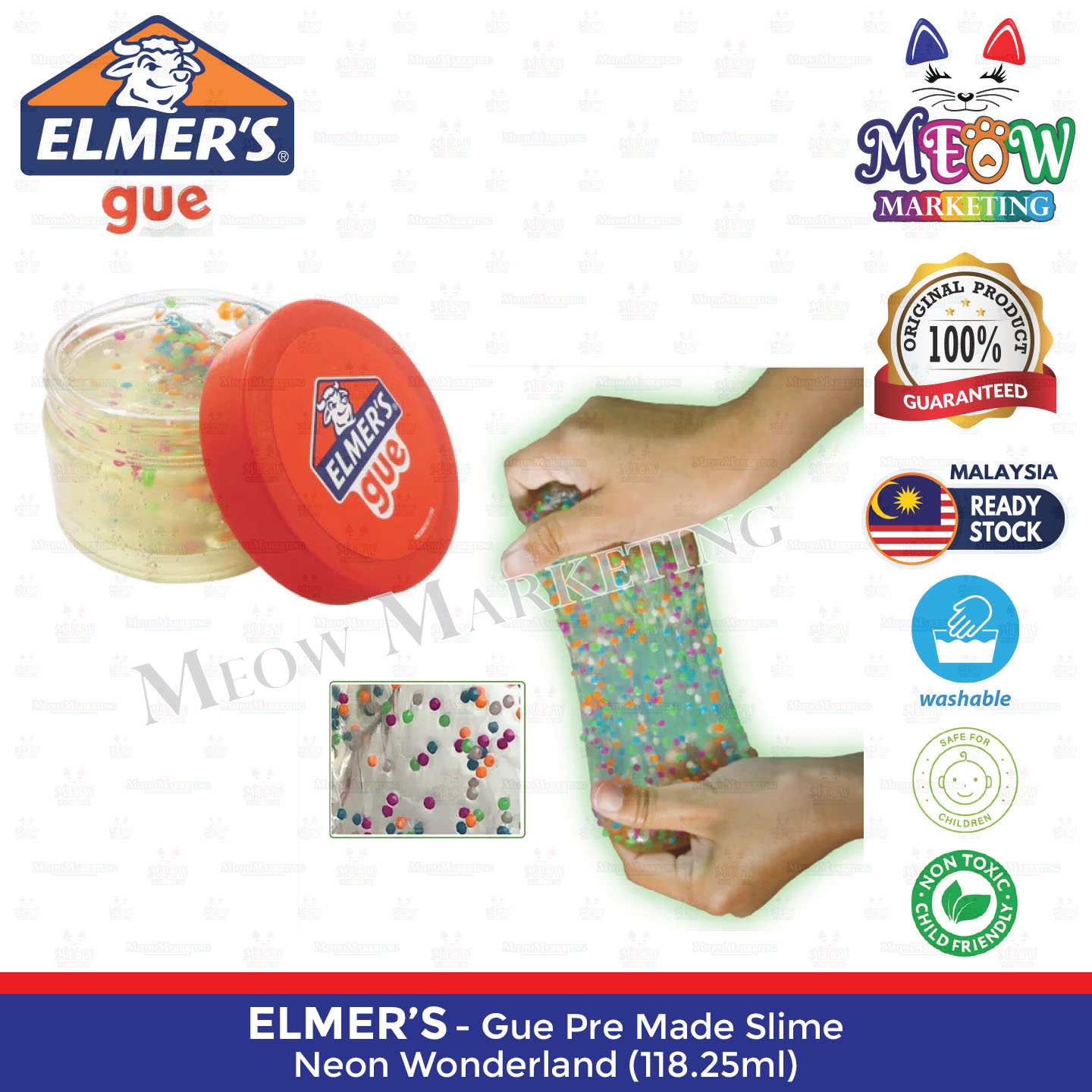 Elmer's Gue Pre Made Slime [Ready to Use] (Animal Party/Cosmic Shimmer ...