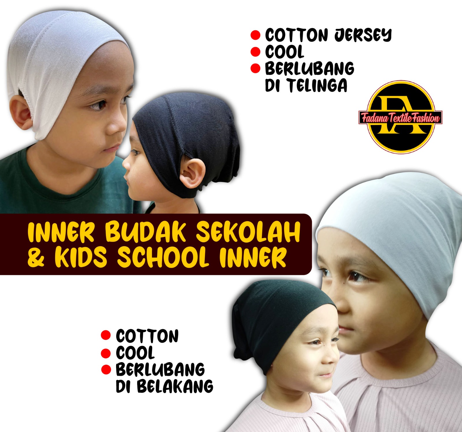 Anak Tudung Snowcap Inner Budak Sekolah Sarung Scarf Anti Pekak Telinga ...