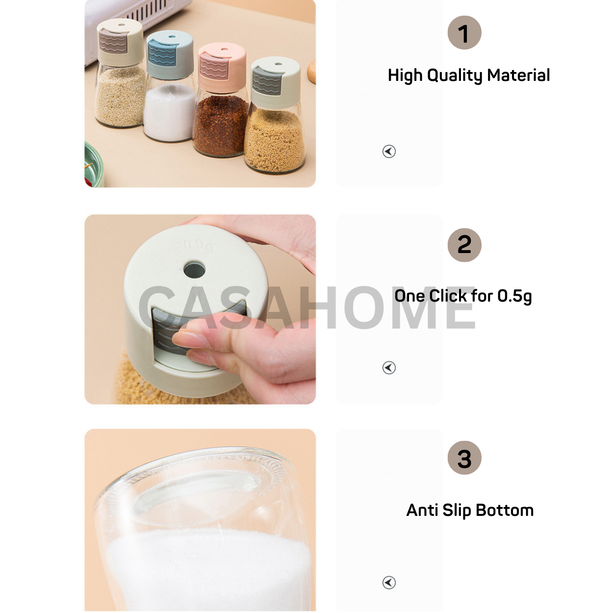 CASA Seasoning Bottle Auto Salt Dispenser Seasoning Container Bekas ...