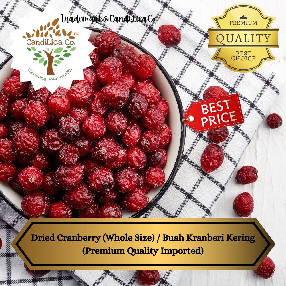 CandiLica Co. Premium Imported Dried Cranberry - Whole Size - Product ...