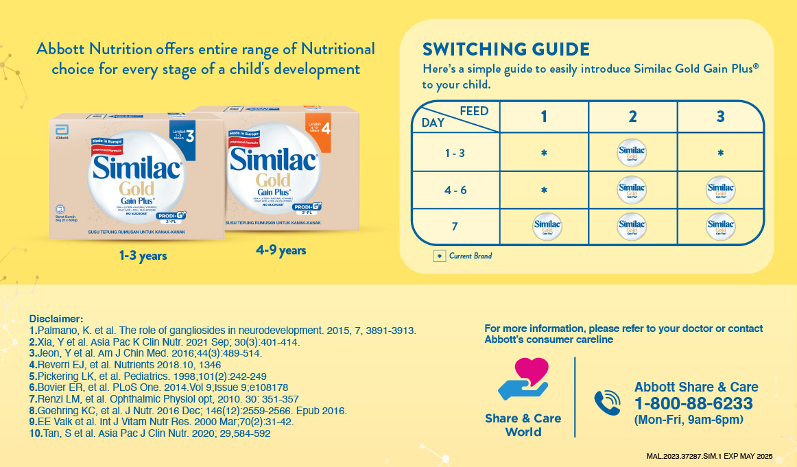 Similac Gold Gain Plus Step 4 Growing Up Milk for Faster Learning BIB ...