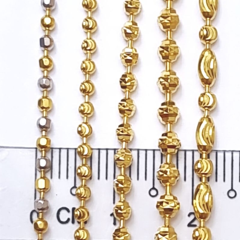 RANTAI LEHER BIJI SAWI/BERAS (PADU) EMAS 916 7-14g | Shopee Malaysia