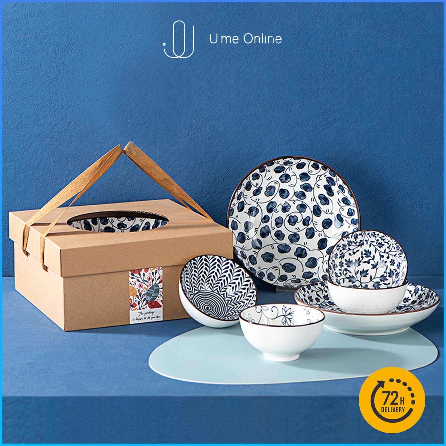 U.me Bohemian Style Rice Bowl Porcelain Bowl Mangkuk Ceramik Hadiah ...