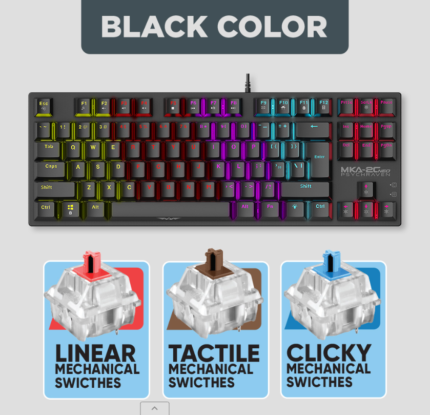 Armaggeddon MKA-2C Neo Psychraven Wired USB Gaming RGB Mechanical ...
